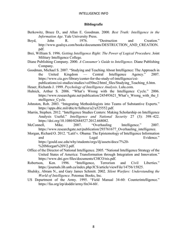 Activitatea de intelligence – Ciclul intelligence | PDF