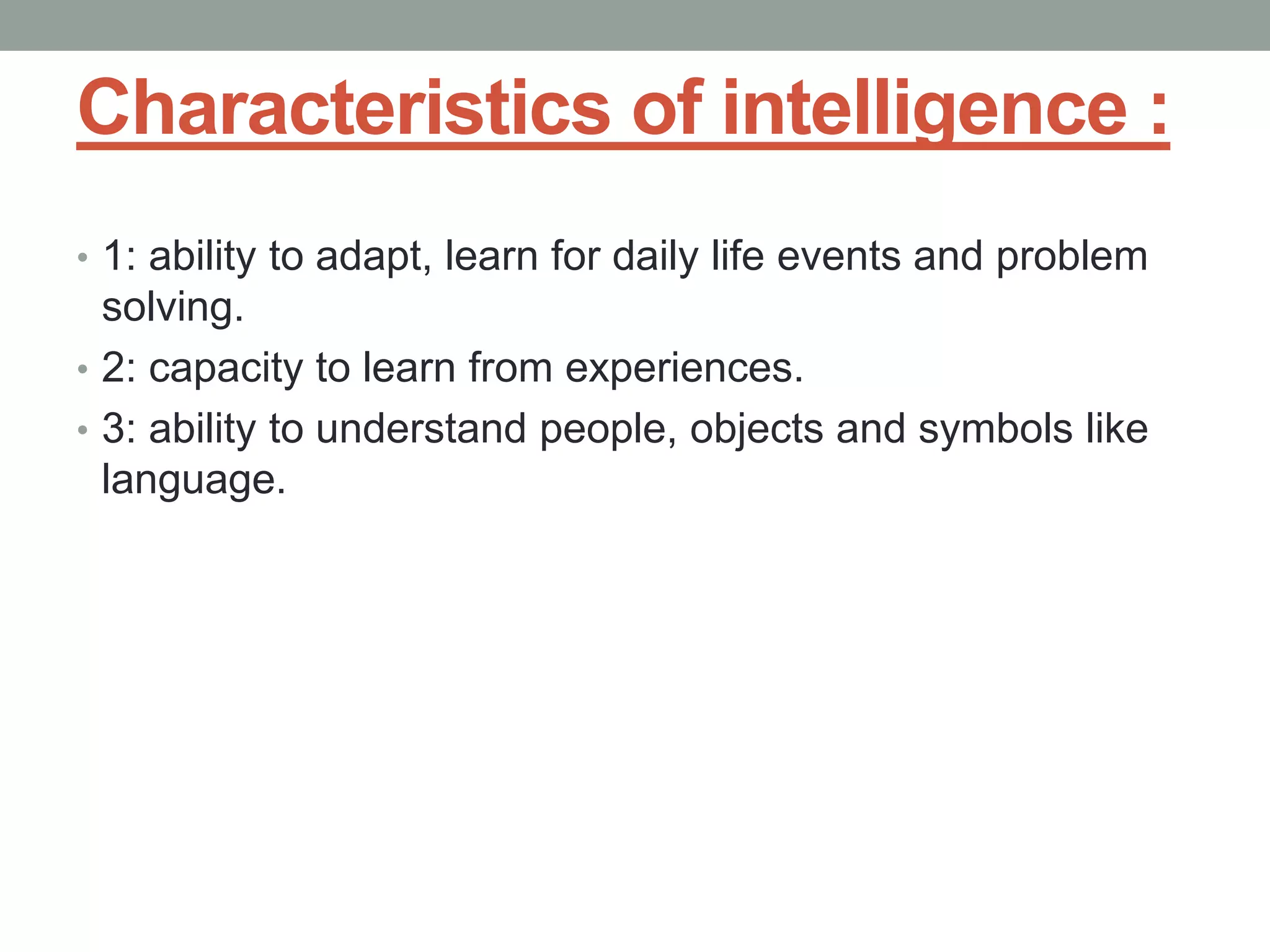 Intelligence in psychology ppt | PPTX