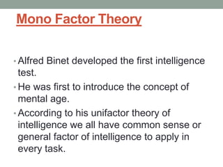Intelligence in psychology ppt | PPTX