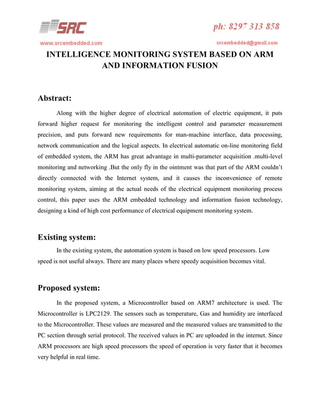 Intelligence monitoring system based on arm and information fusion | PDF