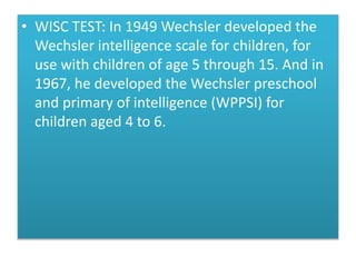 Intelligence Tests | PPTX