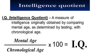CLASSIFICATION OF Intelligence Quotient and uses.pptx