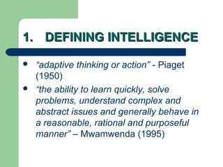 Intelligence revised | PPT | Educational Assessment | Education