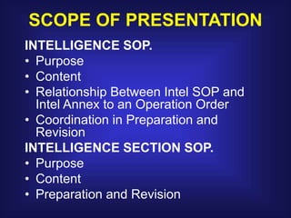 INTELLIGENCE Special operations procedures | PPT
