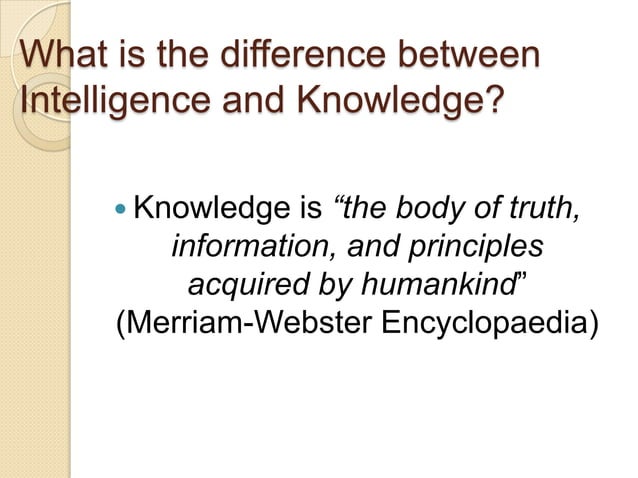 Intelligence structure (types) | PPTX