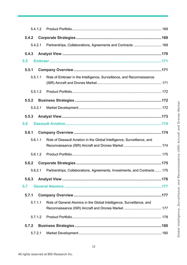 Intelligence Surveillance and Reconnaissance (ISR) Aircraft and Drones ...