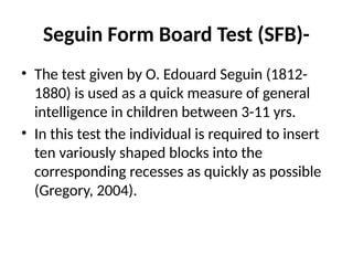 intelligence tests for psychology and allied sciences | PPT