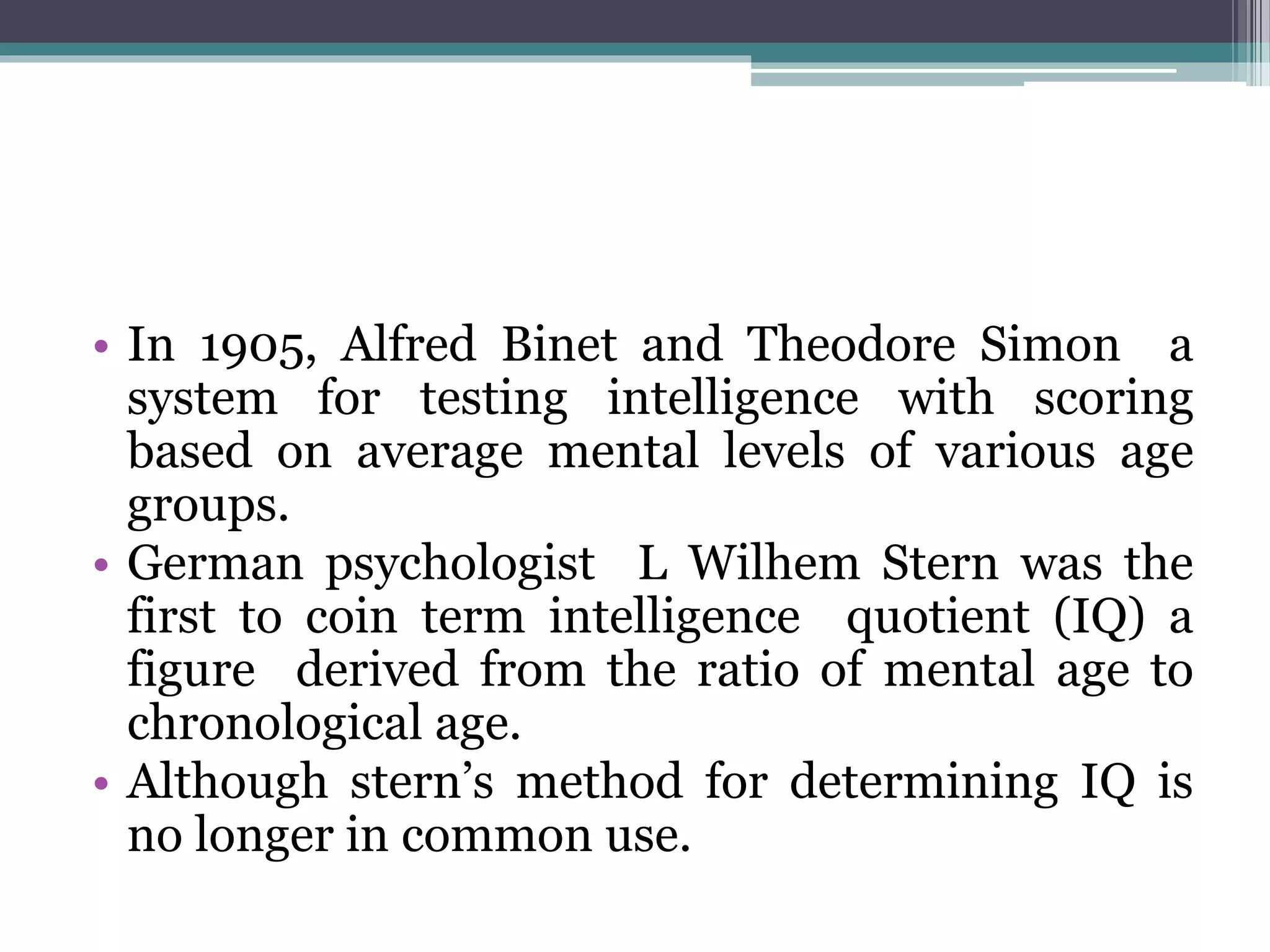 Intelligence tests | PPTX