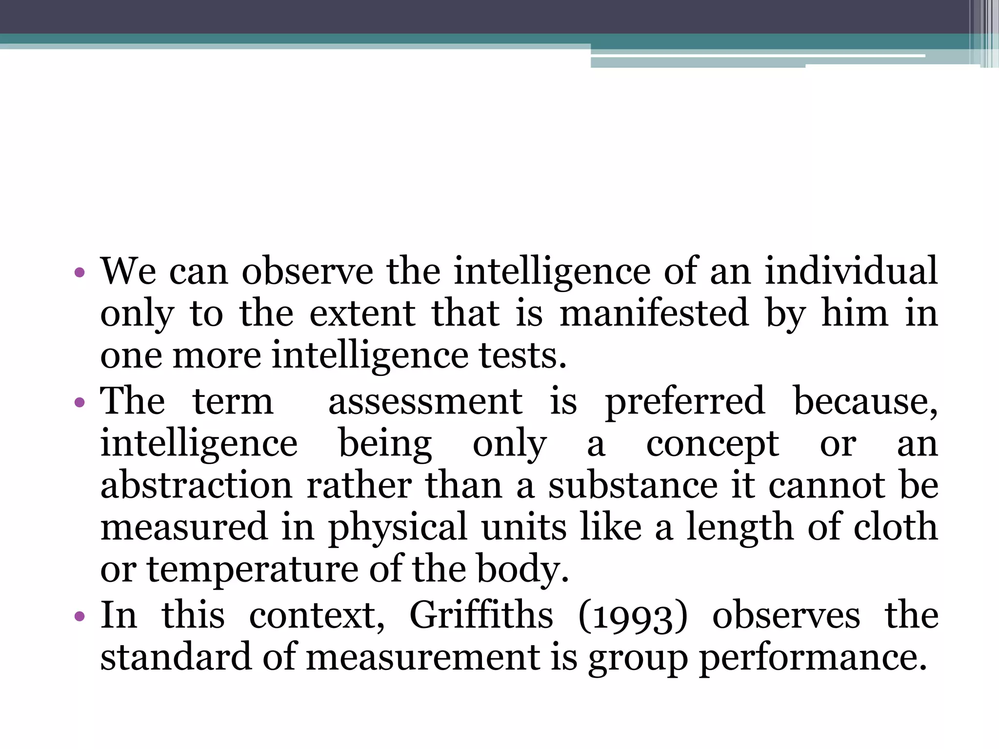 Intelligence tests | PPTX