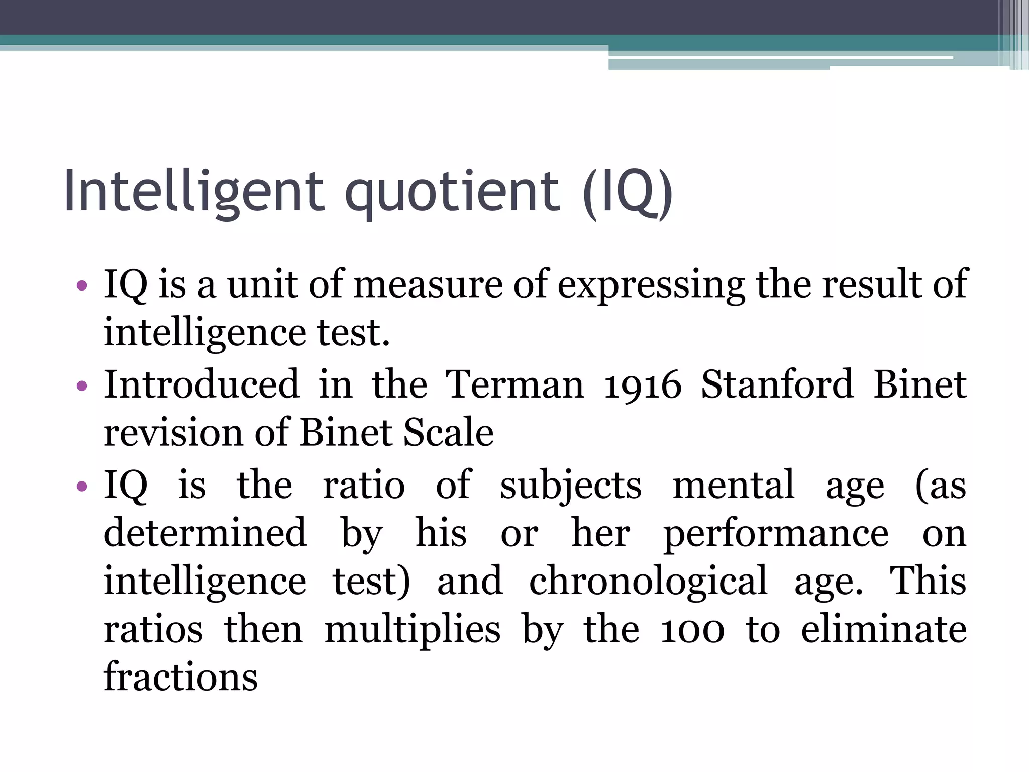 Intelligence tests | PPTX