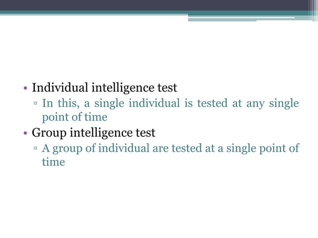 Intelligence tests | PPTX