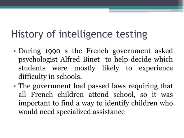 Intelligence tests | PPTX