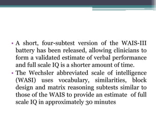 Intelligence tests | PPTX