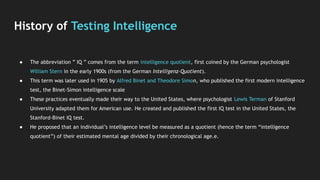 Intelligence Testing in Psychology: An Overview | PPT