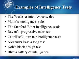 Intelligence tests 01 | PPT