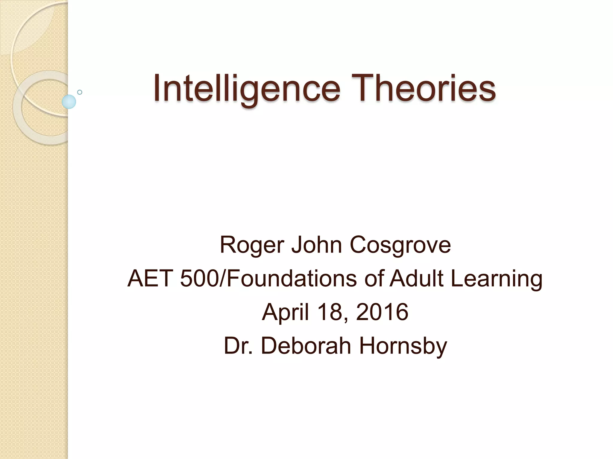 Intelligence theories | PPTX