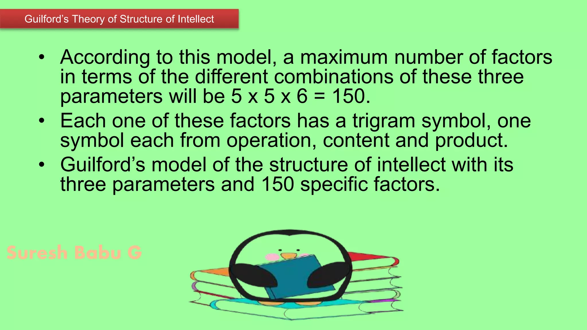 Intelligence Theories - Two factor theory (Spearman), Primary Mental ...