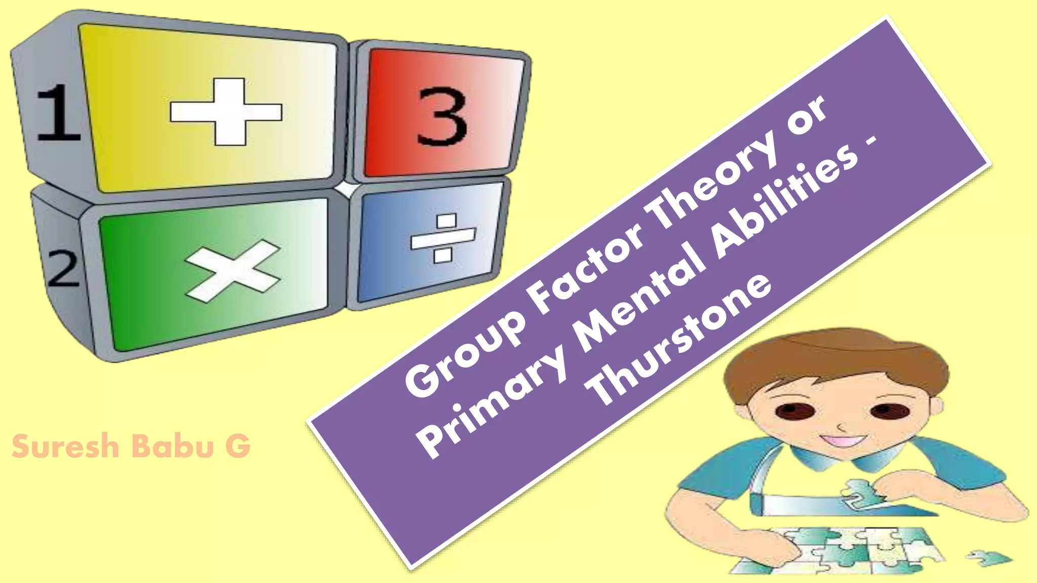 Intelligence Theories - Two factor theory (Spearman), Primary Mental ...