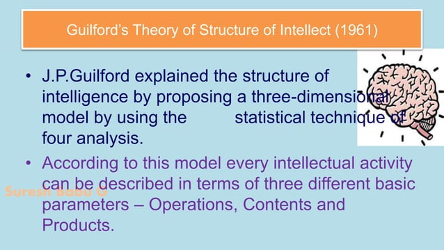 Intelligence Theories - Two factor theory (Spearman), Primary Mental ...