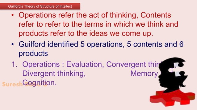 Intelligence Theories - Two factor theory (Spearman), Primary Mental ...
