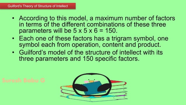Intelligence Theories - Two factor theory (Spearman), Primary Mental ...