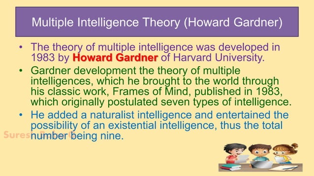 Intelligence Theories - Two factor theory (Spearman), Primary Mental ...