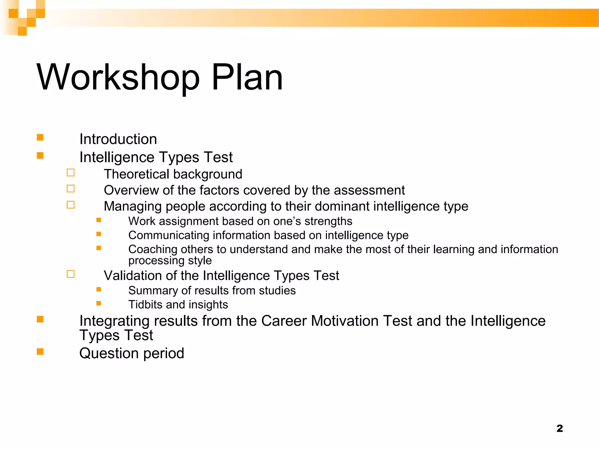 Intelligence Types Test | PPT