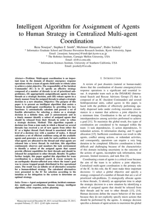 Intelligent Algorithm for Assignment of Agents to Human Strategy in Centralized Multi-agent ...