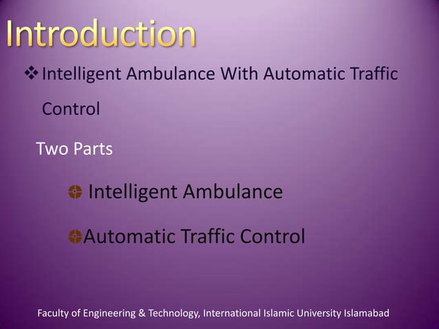 Intelligent ambulance with automatic traffic control new | PPTX ...