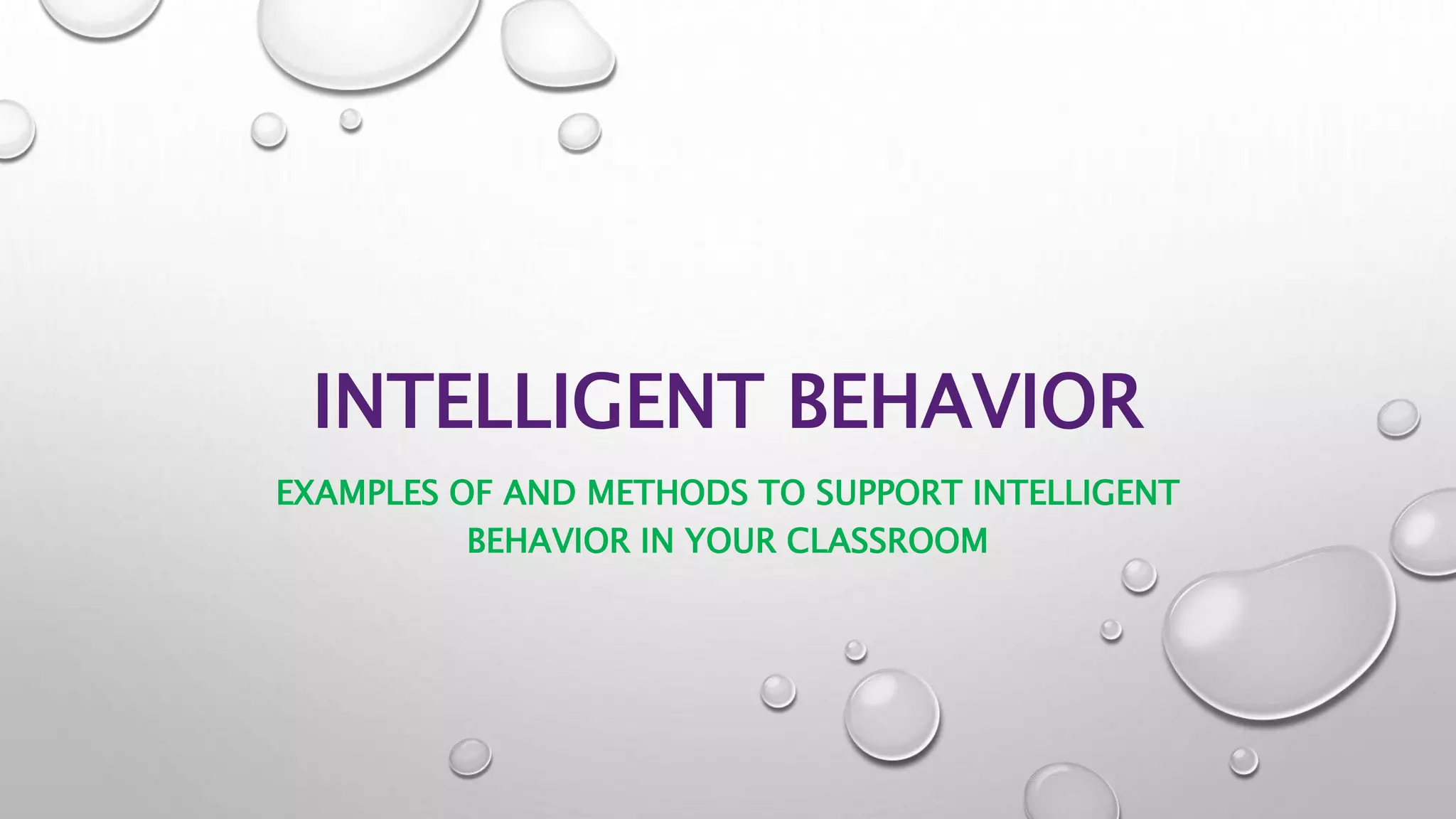 Intelligent behavior | PPT