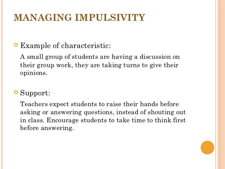 Impulsive Behavior Examples