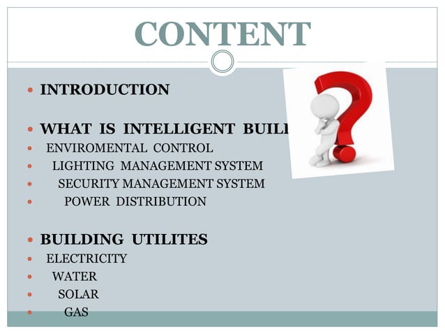 Intelligent buildings power point presentation | PPTX
