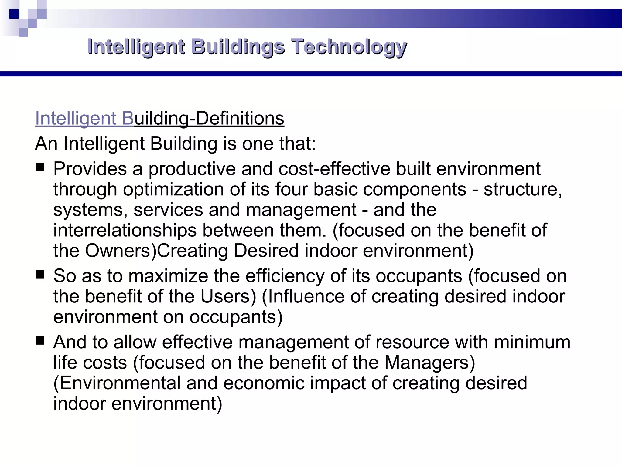 Intelligent building system | PPT