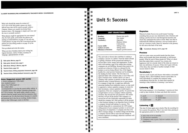 Intelligent business pre-intermediate teacher's book | PDF