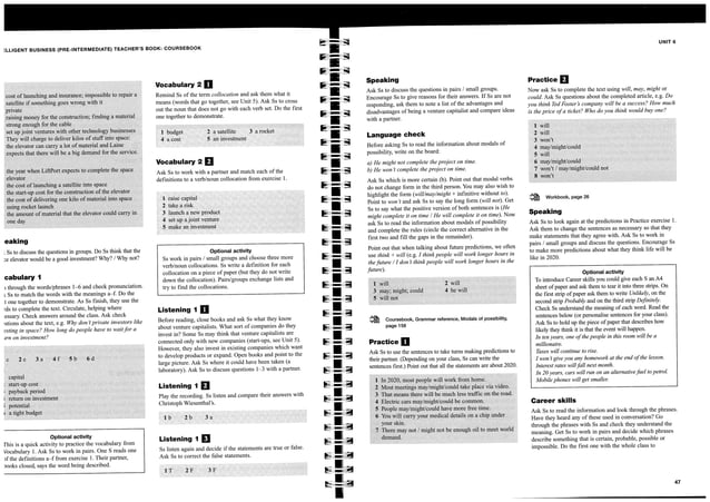 Intelligent business pre-intermediate teacher's book | PDF