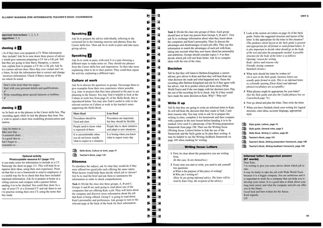 Intelligent business pre-intermediate teacher's book | PDF