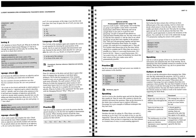 Intelligent business pre-intermediate teacher's book | PDF