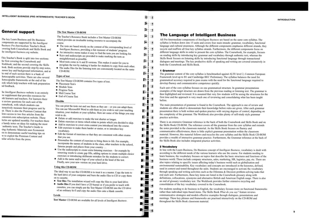 Intelligent business pre-intermediate teacher's book | PDF