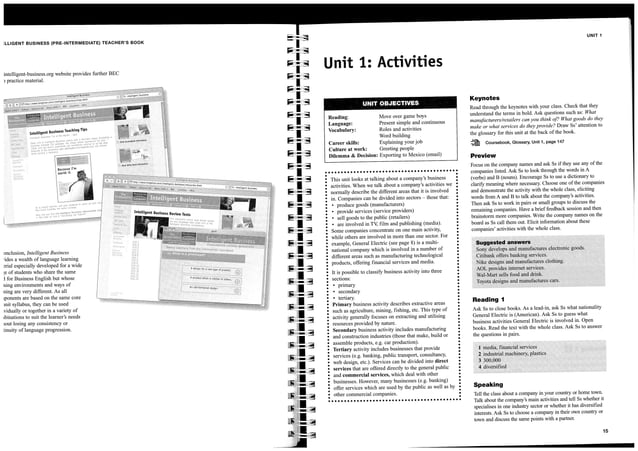 Intelligent business pre-intermediate teacher's book | PDF