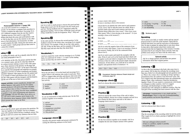 Intelligent business pre-intermediate teacher's book | PDF