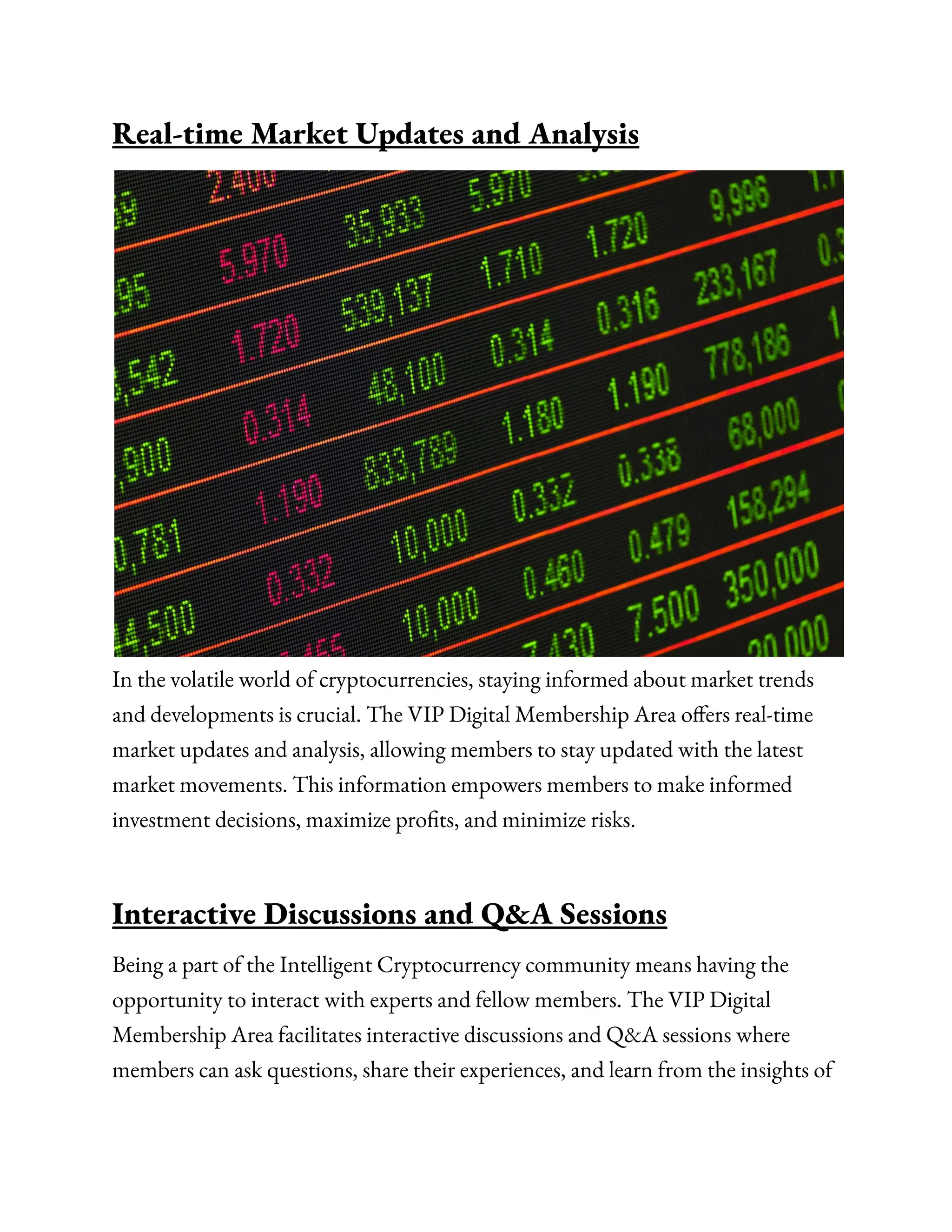 Intelligent Cryptocurrency VIP Digital - Membership Area | PDF