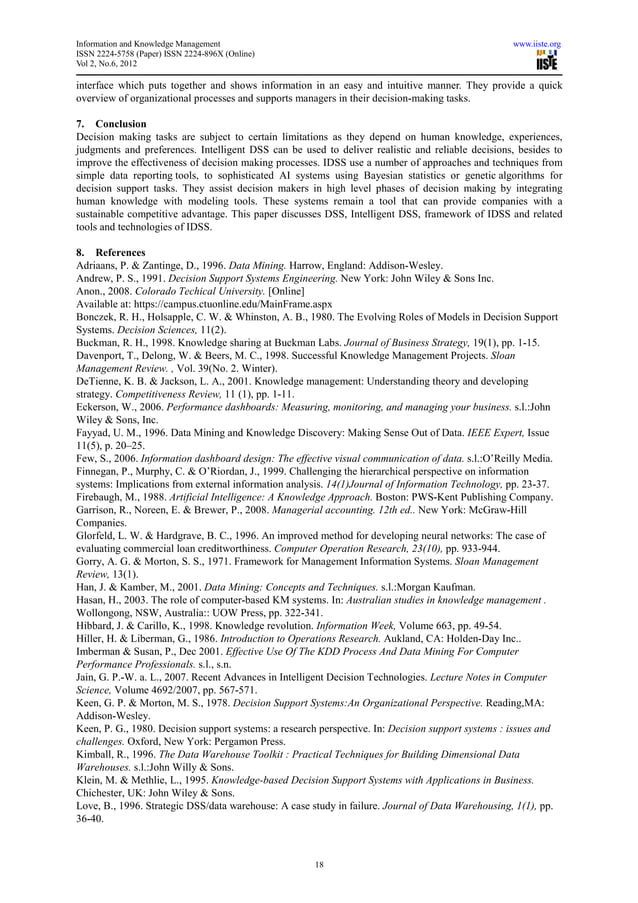 Intelligent decision support systems a framework | PDF Intelligent decision support systems a framework | PDF