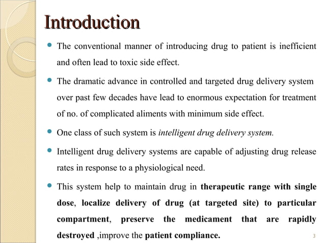 Intelligent drug delivery system | PPT | Chemistry | Science