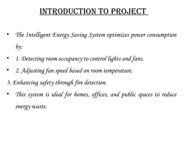 Intelligent energy saving system . pptx | PPTX