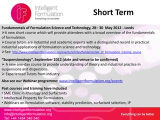 Formulation: Skills and Training - an update | PPTX