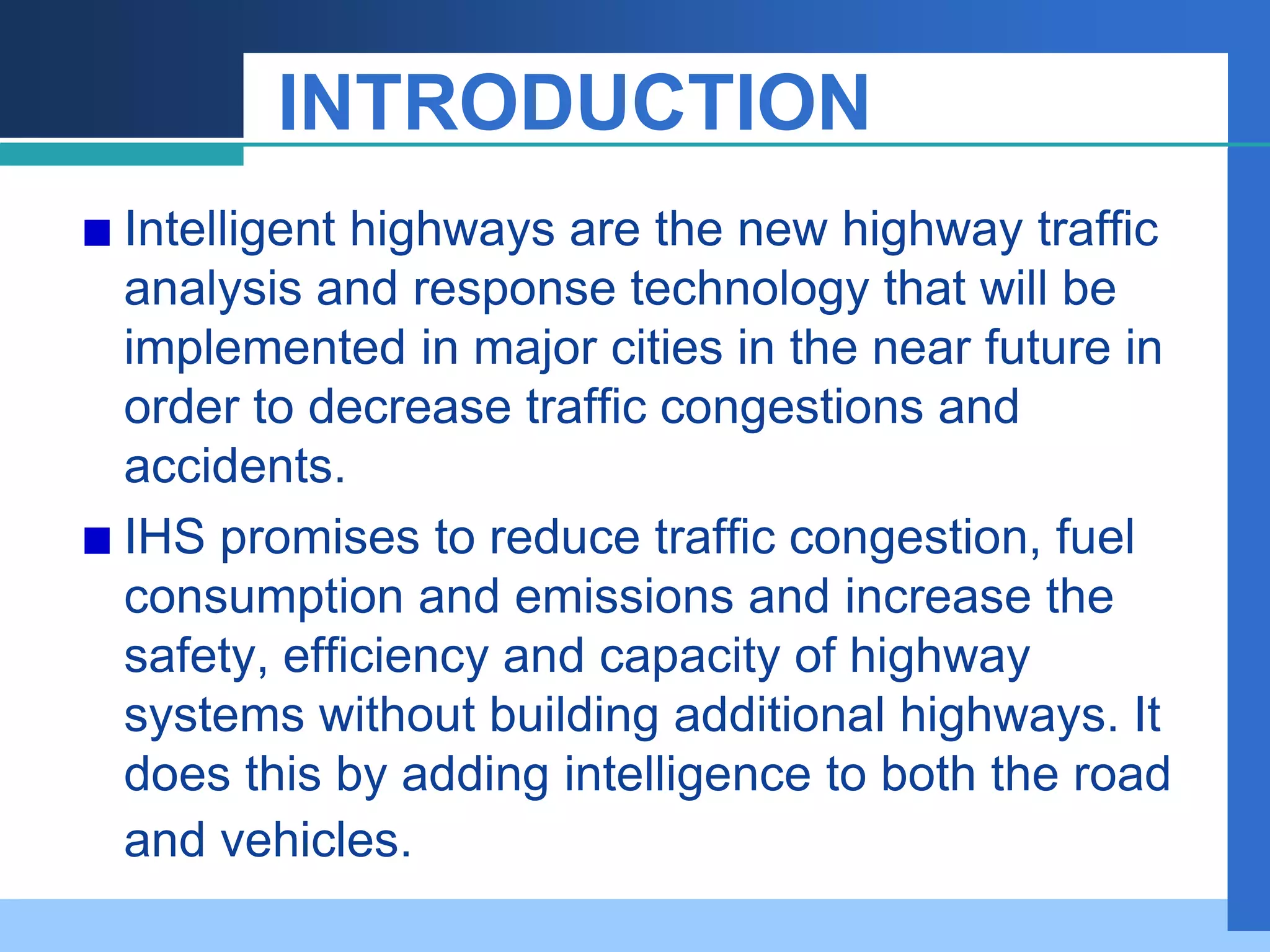 Intelligent highways ppt | PPTX