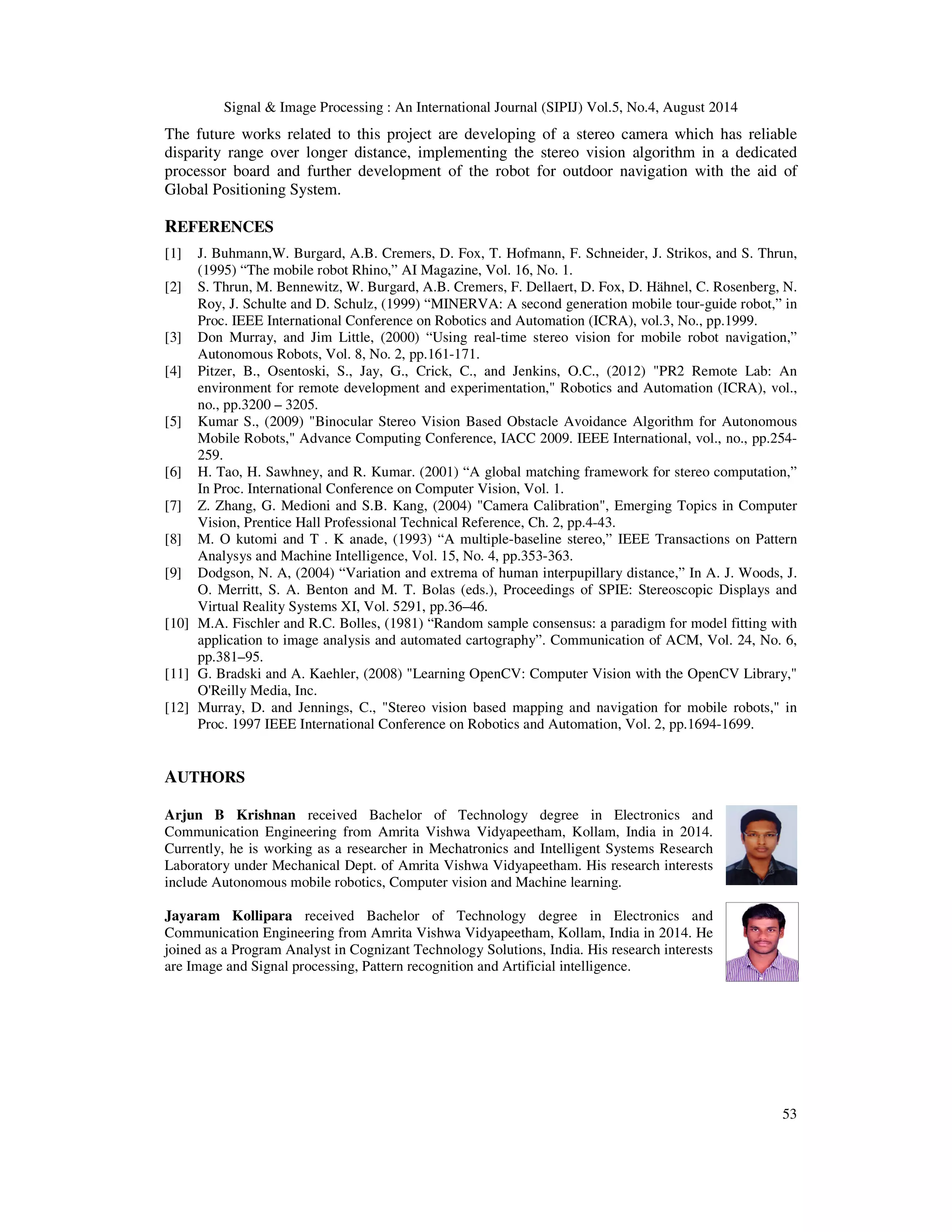 Intelligent Indoor Mobile Robot Navigation Using Stereo Vision Pdf