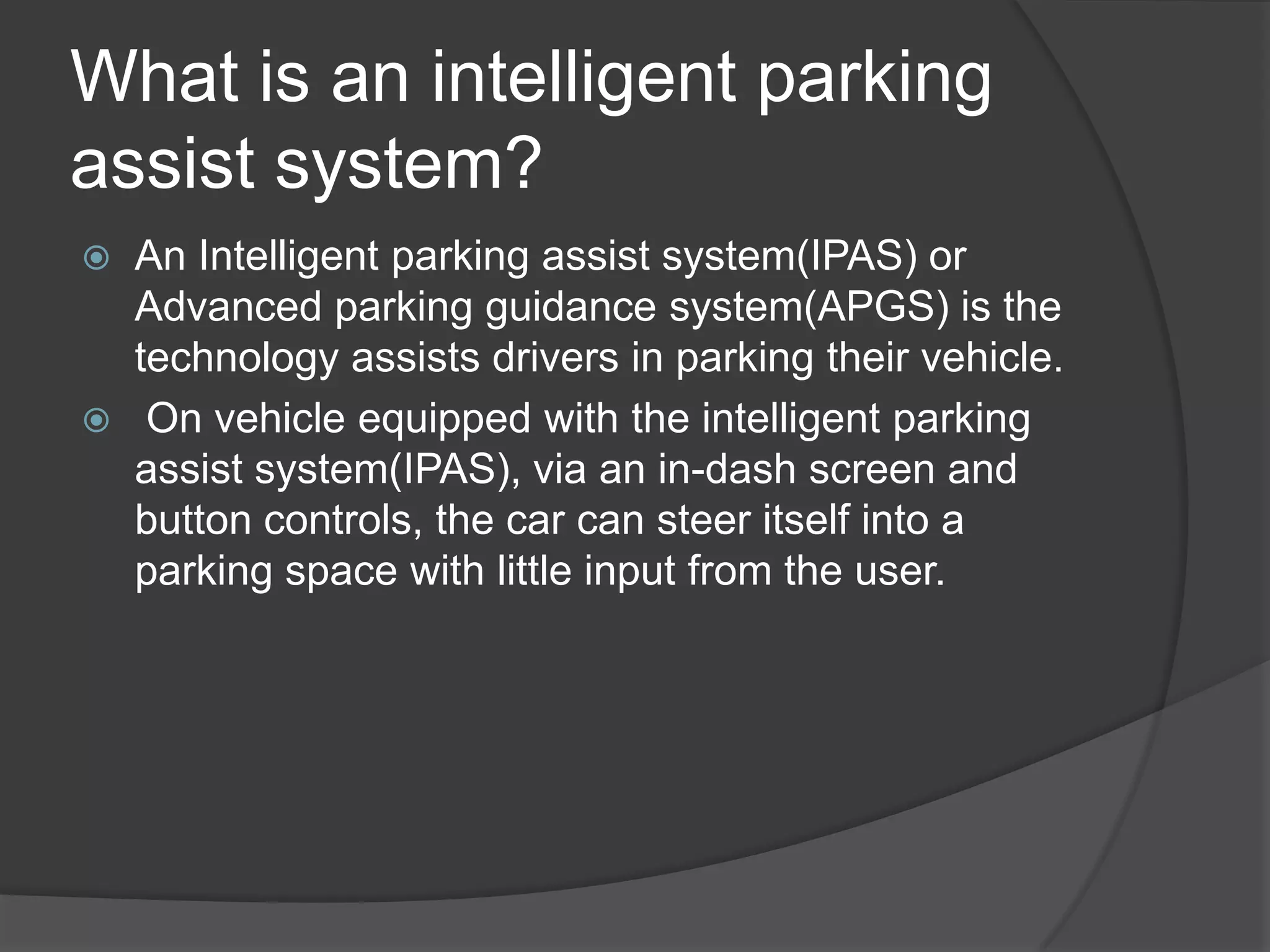 Intelligent parking assist system | PPTX