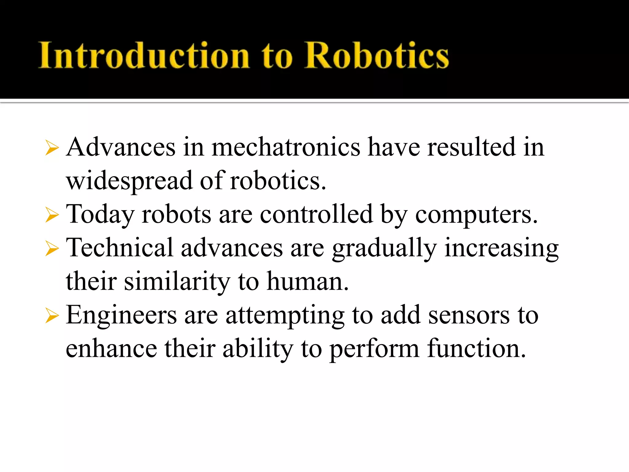 Intelligent robot used in the field of practical | PPT