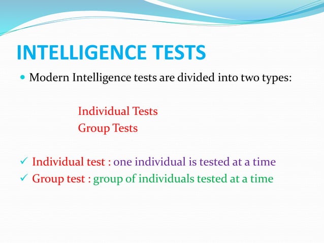 Intelligent tests | PPTX